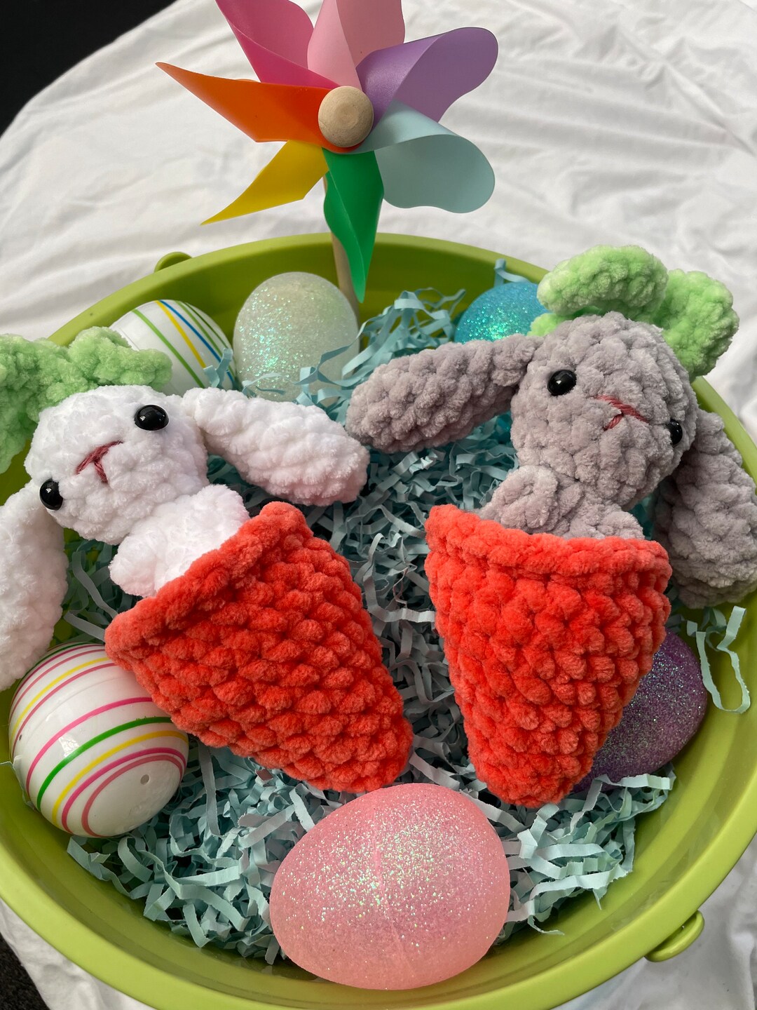 Handmade Easter Bunny Pop up Plushie. Fidget Plushie. Bunny and Carrot ...