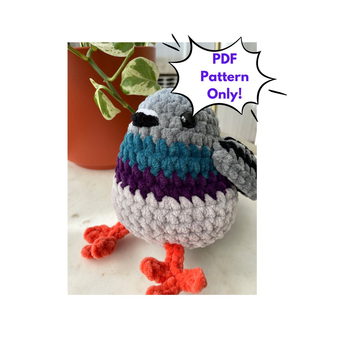 John the NYC Pigeon PDF Crochet Pattern. Beginner Crochet Pattern. Easy ...