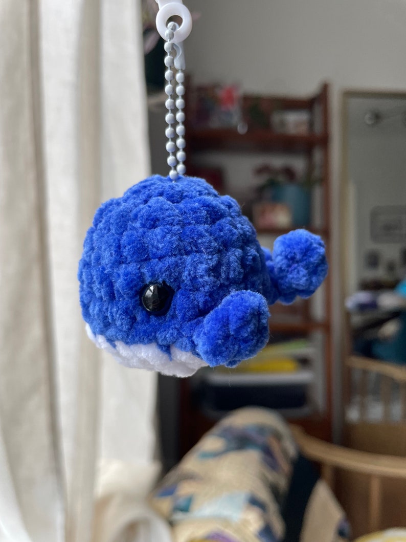 Cute Super Soft Plushy Whale Amigurumi Keychain, Backpack Charm ...