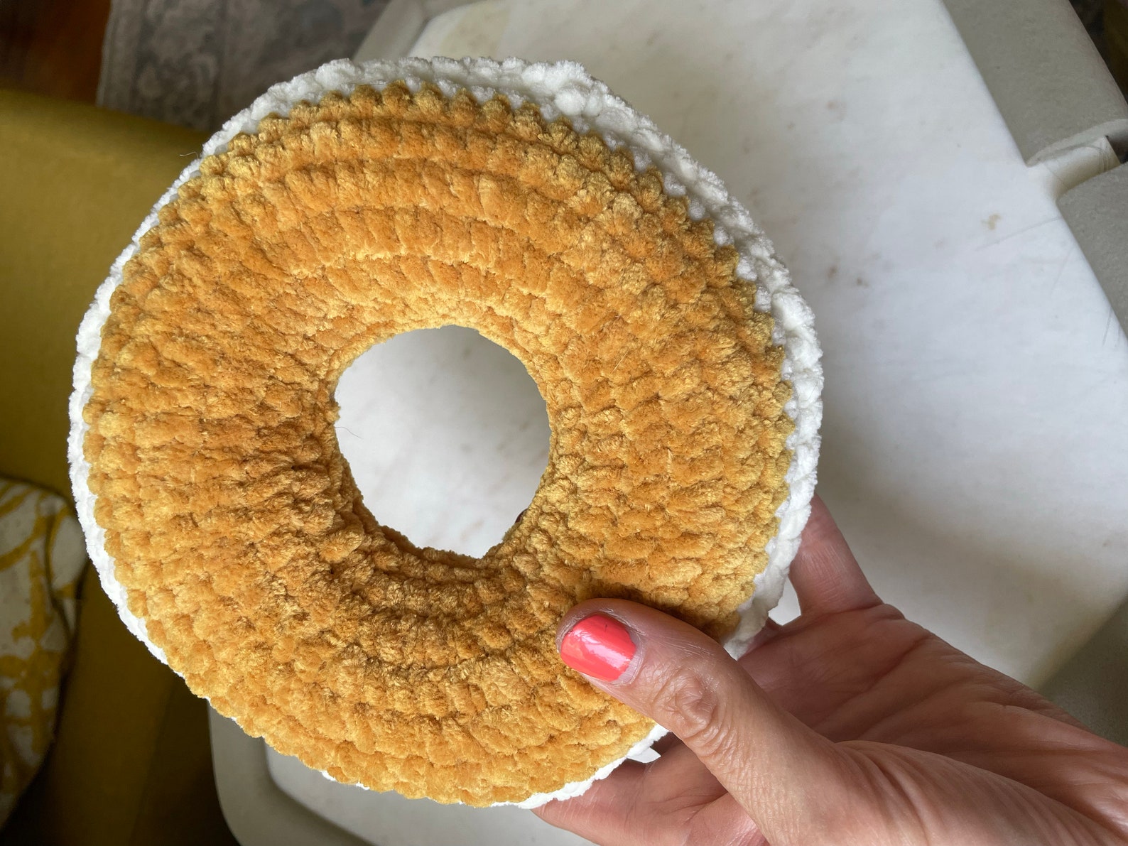 Bagel With a Schmear Crochet Pattern. Bagel With Cream Cheese Printable ...