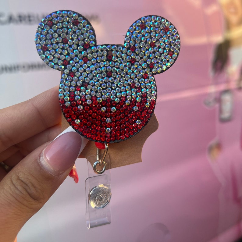 Red Bling Badge Reel - Etsy