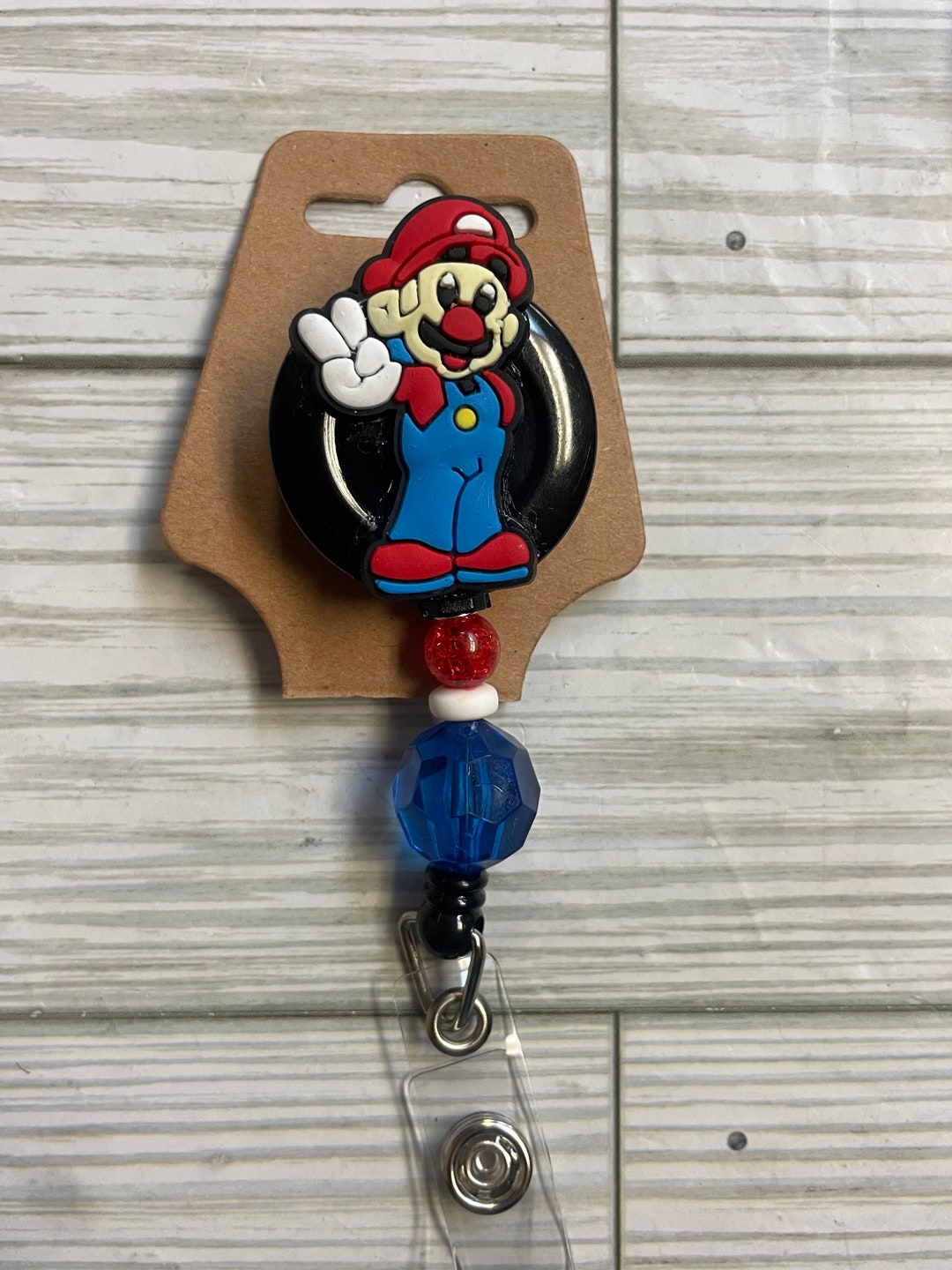 Mario Brother With Beard Badge Reel - Etsy