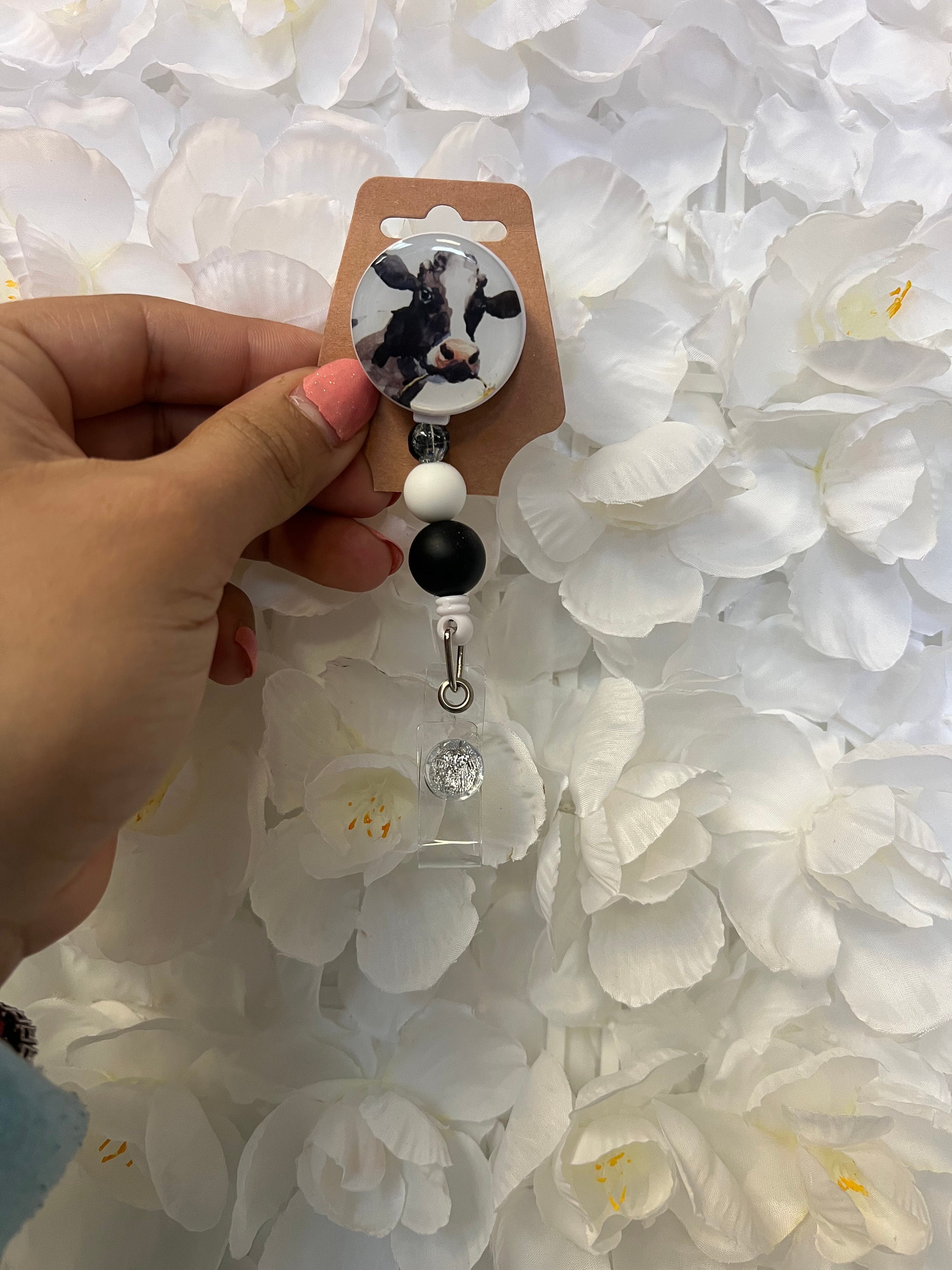 Cow Print Badge Reel - Etsy