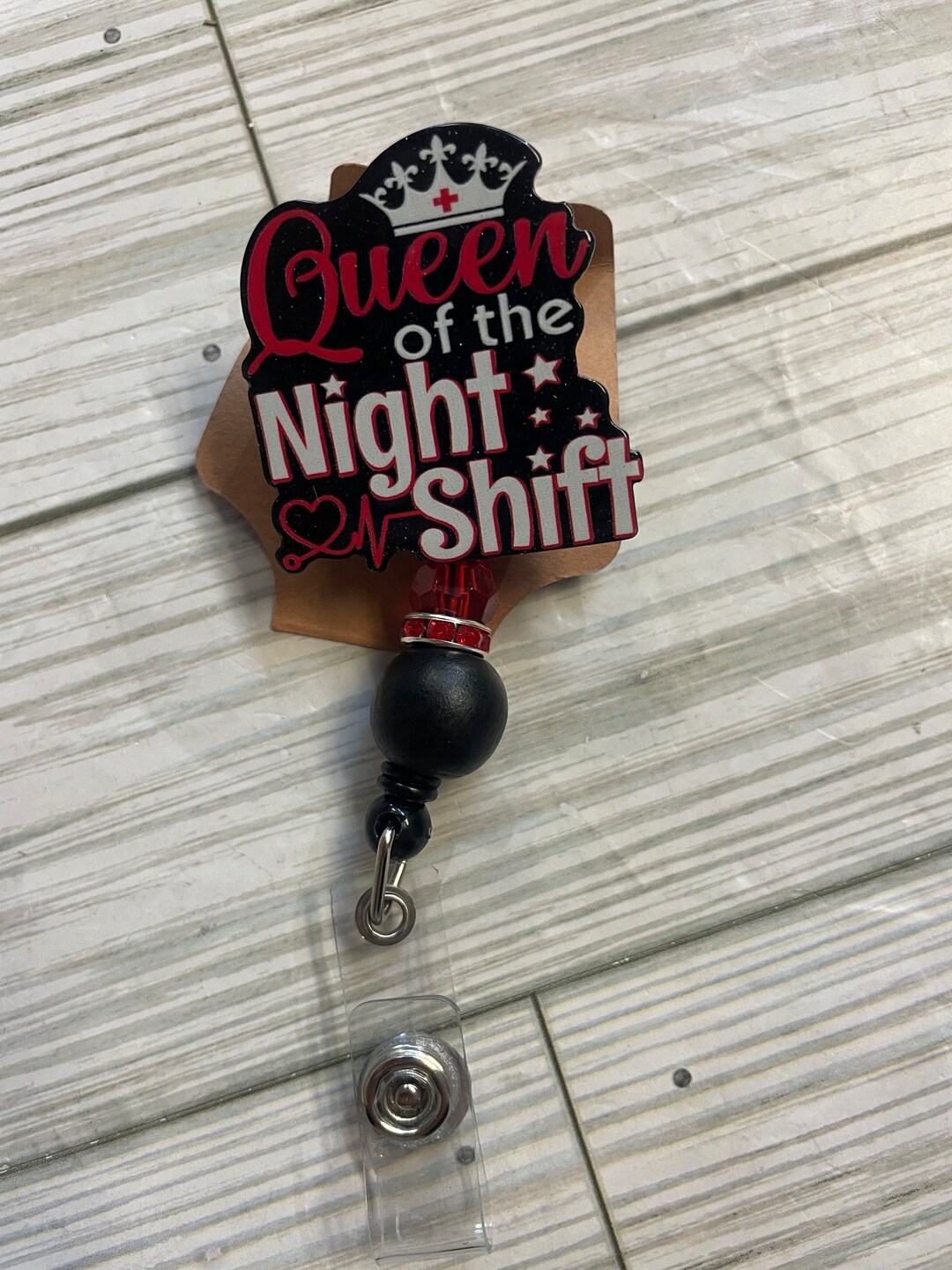 Queen of the Night Shift Badge Reel - Etsy