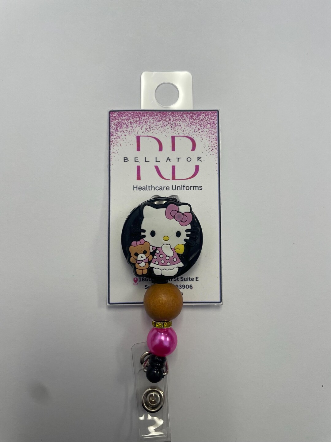 Hello Kitty/ Teddy Bear Badge Reel - Etsy