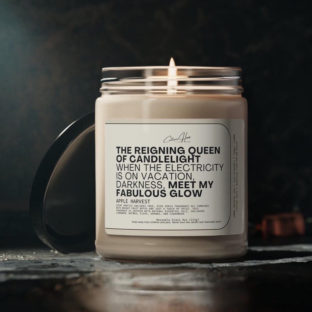 The Reigning Queen of Candlelight Candle, Custom Sarcastic Funny Candle ...