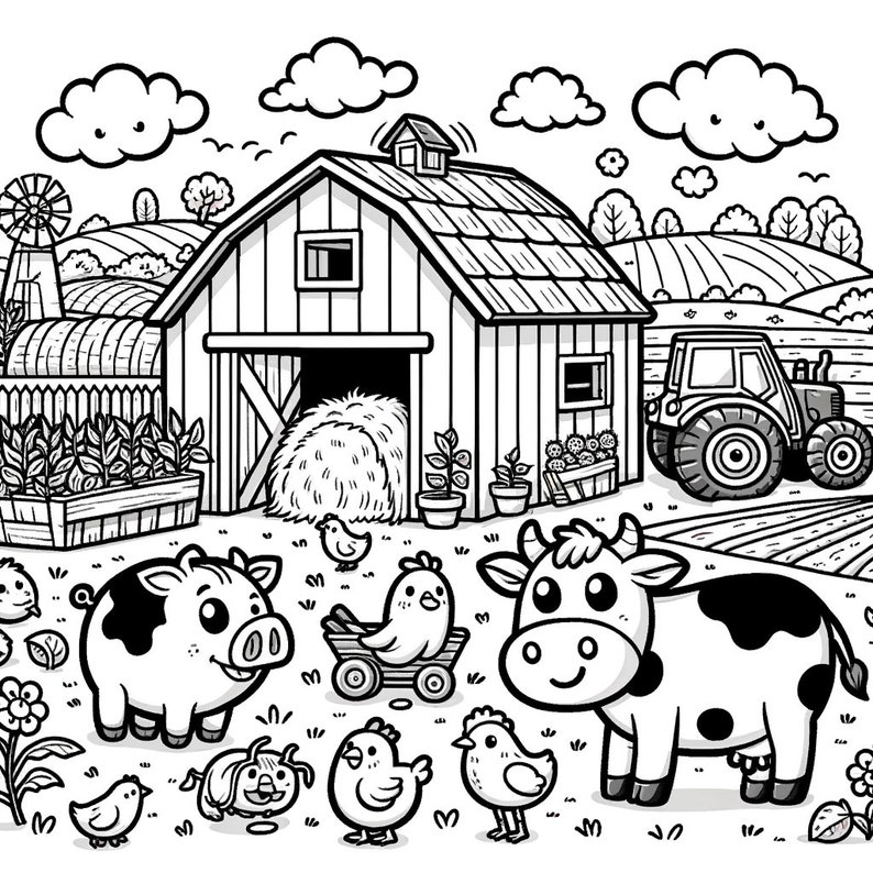 Fun and Simple Colouring Digital Prints for Kids: Beach, Playground ...