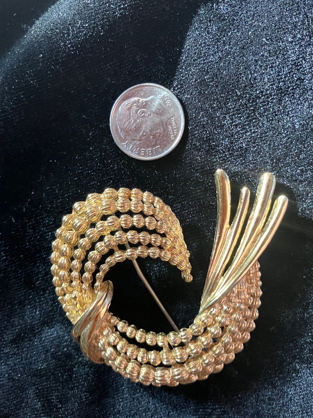Goldtone MONET Spiral Pin - Etsy