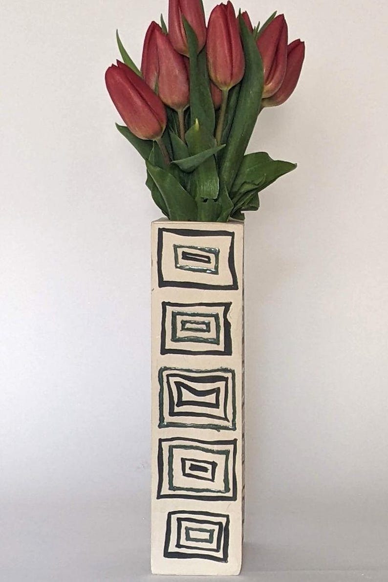 Dancing Squares Vase | Dancing Squares Table Lamp | Iron Oxide Hand ...