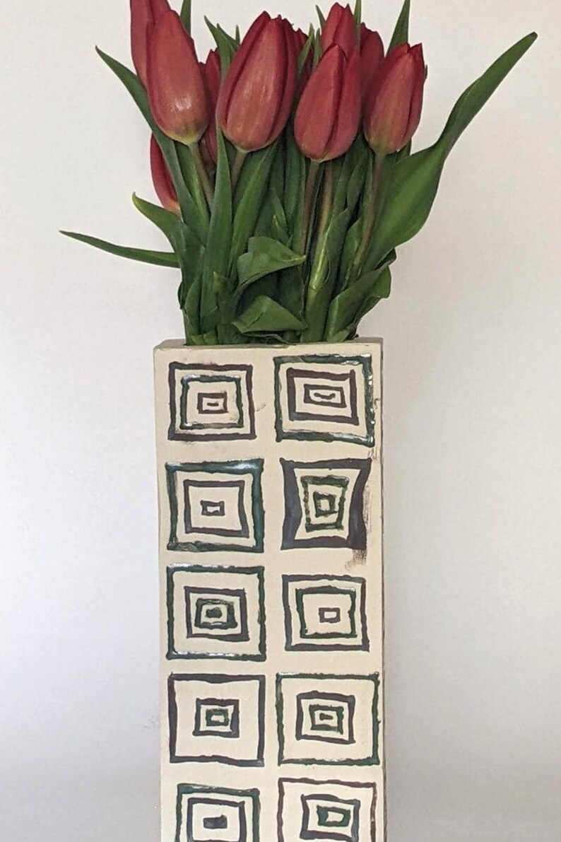 Dancing Squares Vase | Dancing Squares Table Lamp | Iron Oxide Hand ...