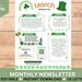 March Newsletter, March Template, Monthly Newsletter, St. Patricks ...