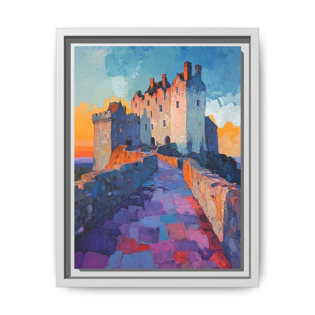 Canvas Art, Medieval Castle Watercolor Color Pop Print Castlecore, Wall ...