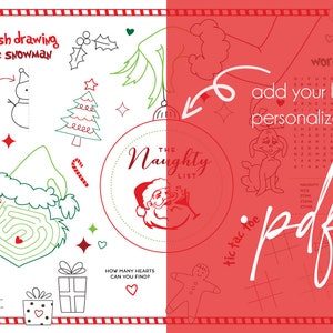 Grinch Activity Placemat Printable Coloring Placemat Christmas Activity ...