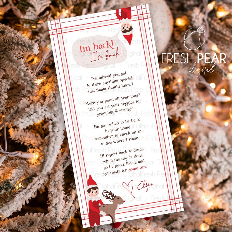 Elf - Welcome Back Letter - Etsy