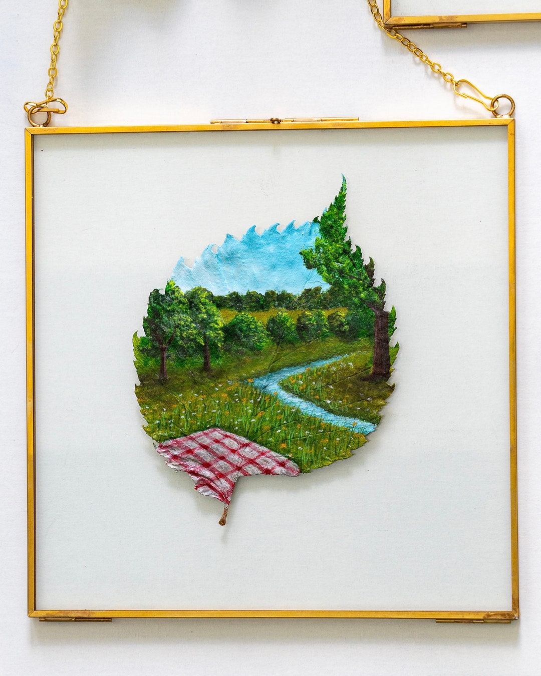 Real Painted Leaf, Hand-painted Acrylic Painting on Preserved Elm Leaf ...