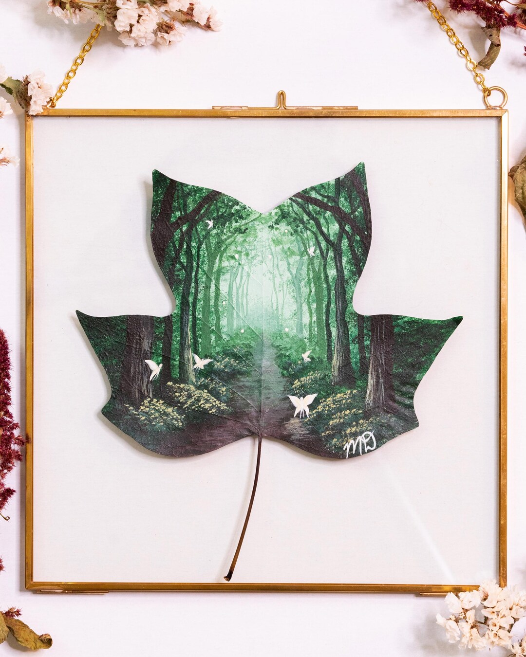 Nature-inspired Acrylic Painting, Original Art, Framed “where Fairies ...