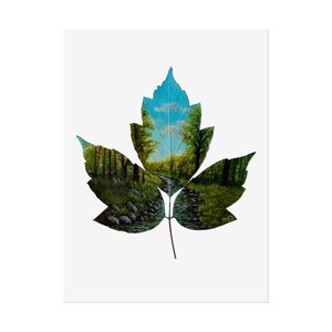 Nature-inspired Leaf Art Print, Botanical Wall Decor, Hand-painted Leaf ...