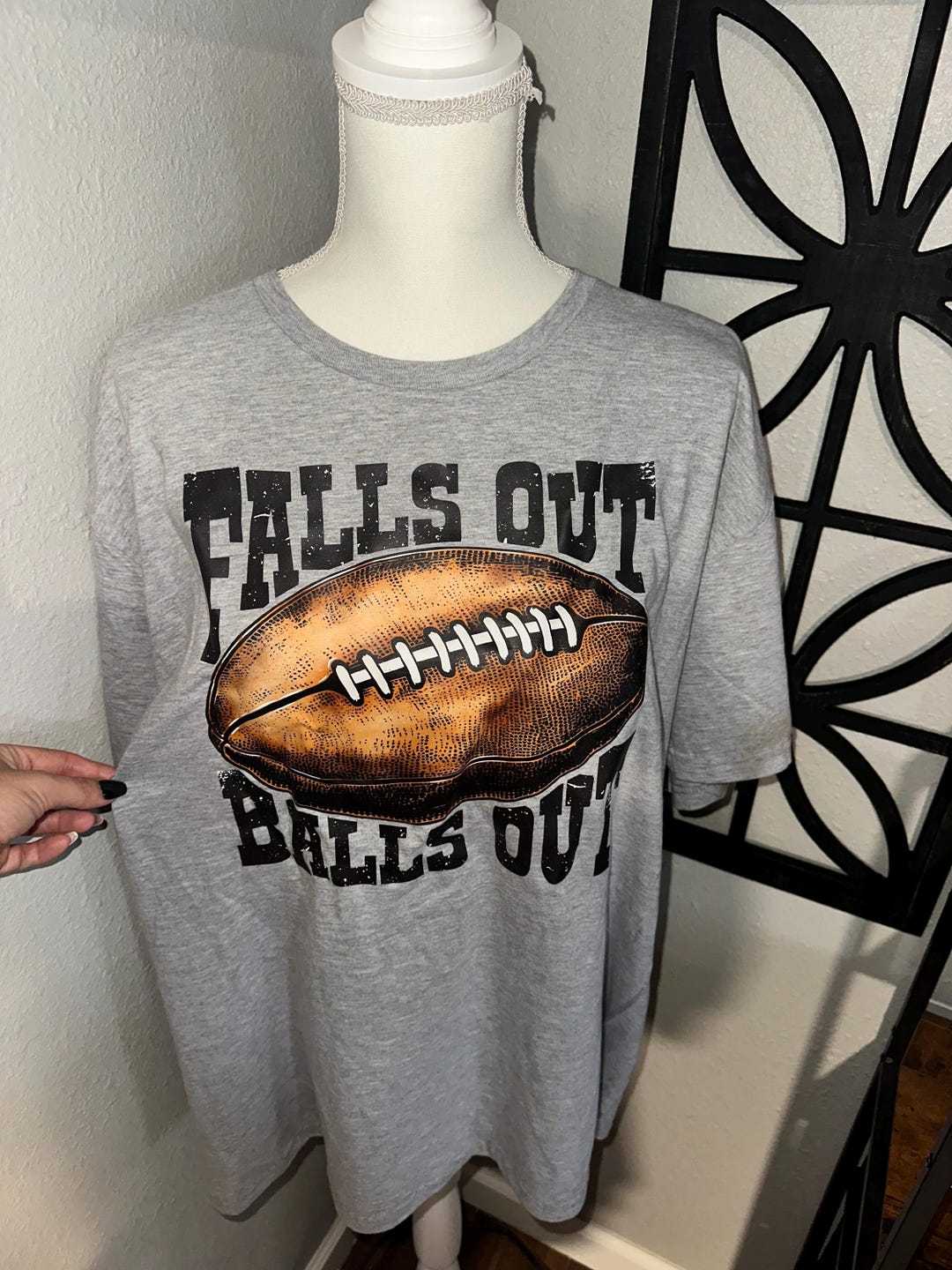 Falls Out Balls Out Men's Tshirt, Gray Gildan Tee, DTF Football Shirt ...