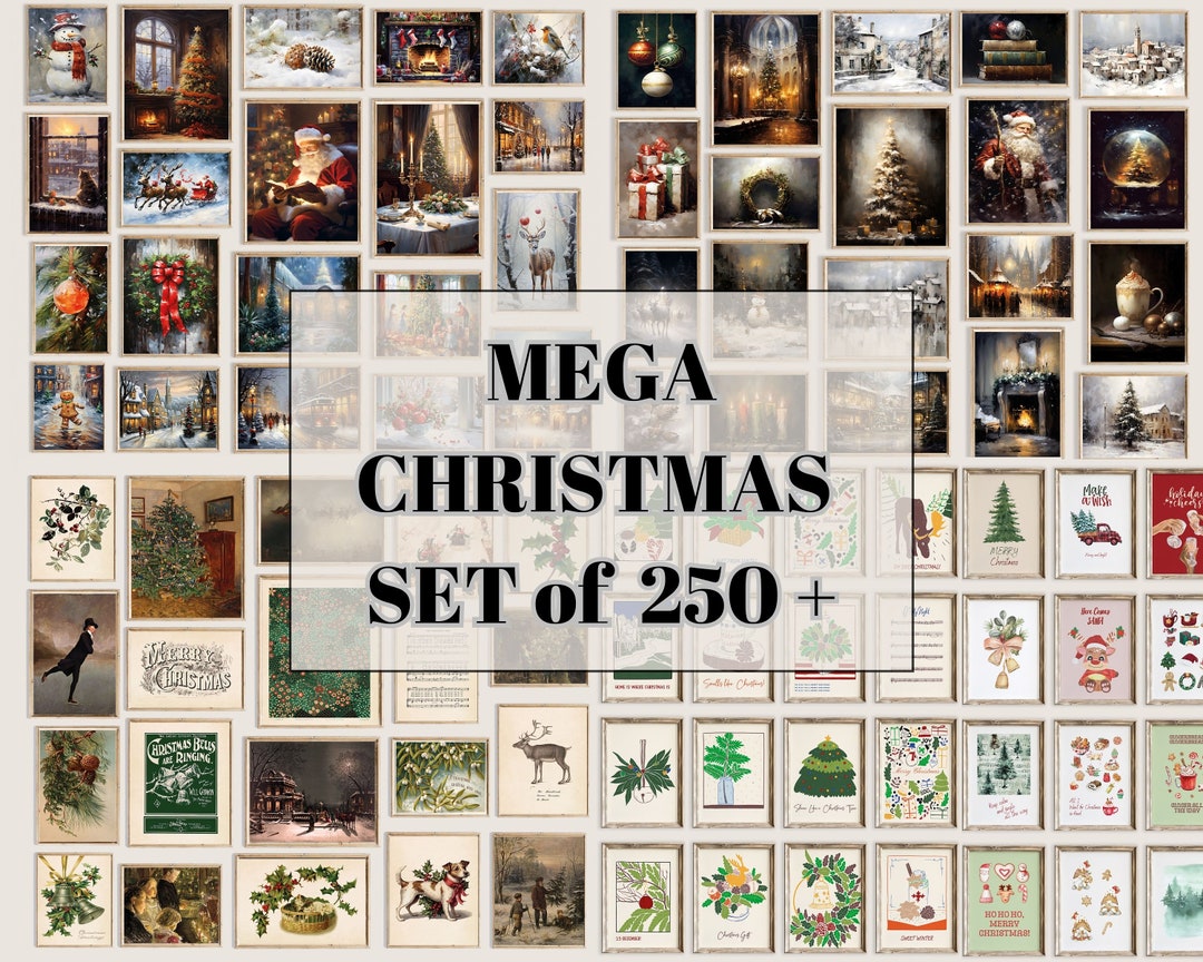 Christmas Mega Bundle Set of 240 Vintage Rustic Vectoral - Etsy