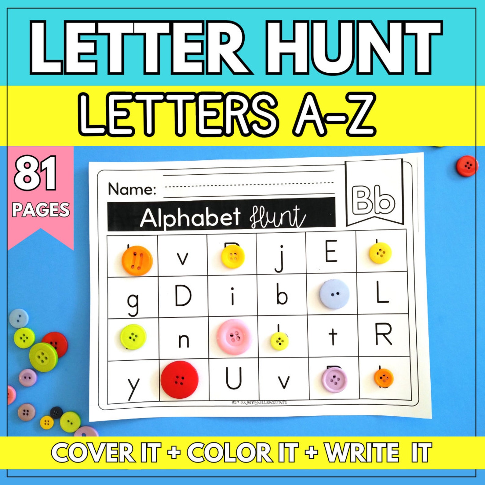 Alphabet Hunt Activity and Letter Writing Practice for Pre-k ...