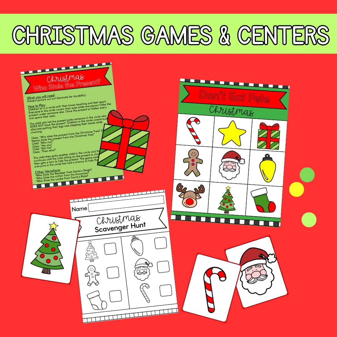 Christmas Learning Worksheets, Games, and Activities for Pre-k - 1st ...