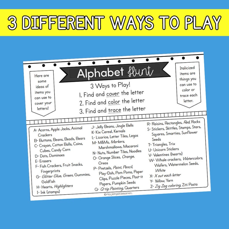 Alphabet Hunt Activity and Letter Writing Practice for Pre-k ...