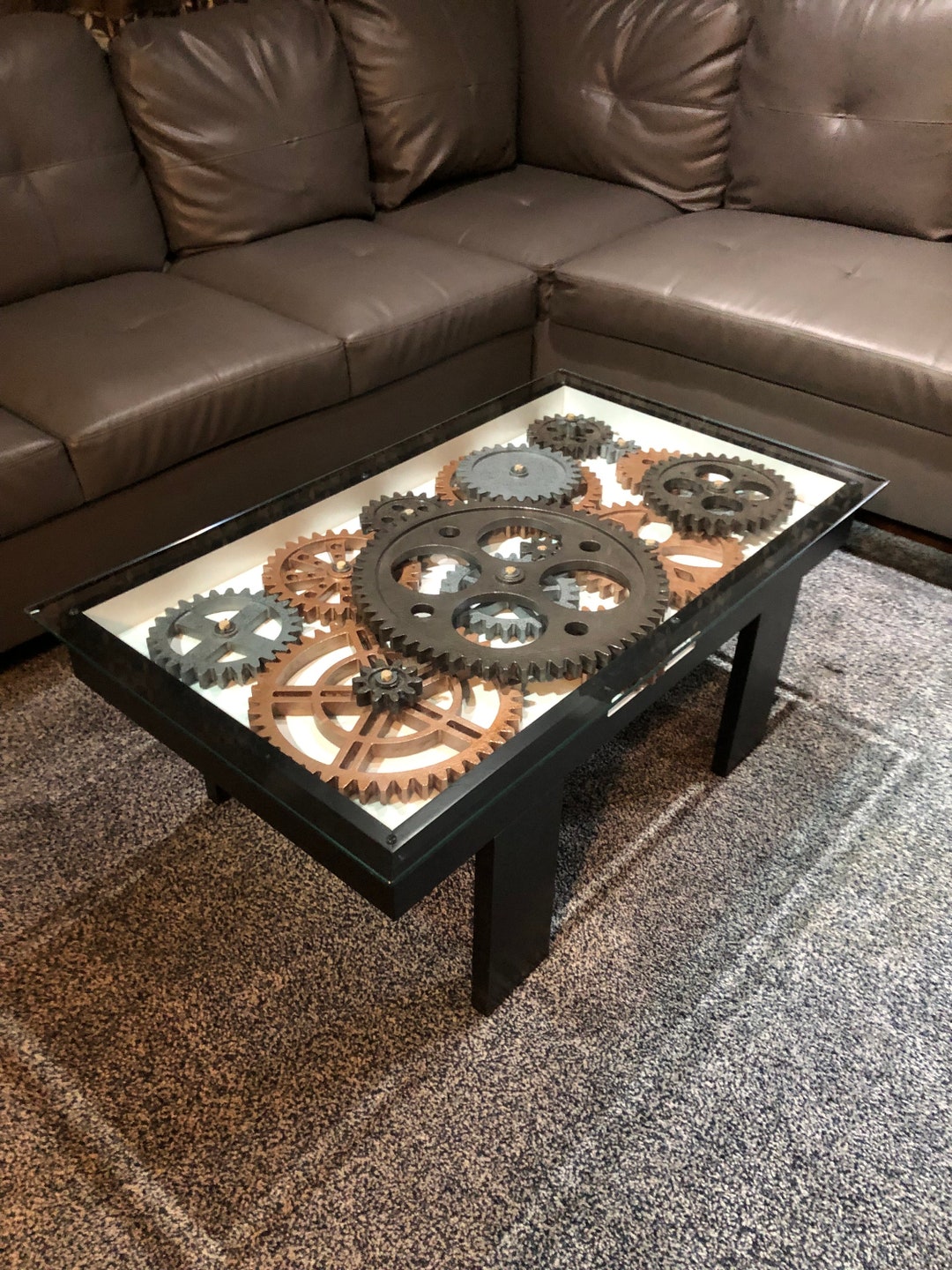 Steampunk Coffee Table With Working Gears, Moving Gears Coffee Table ...