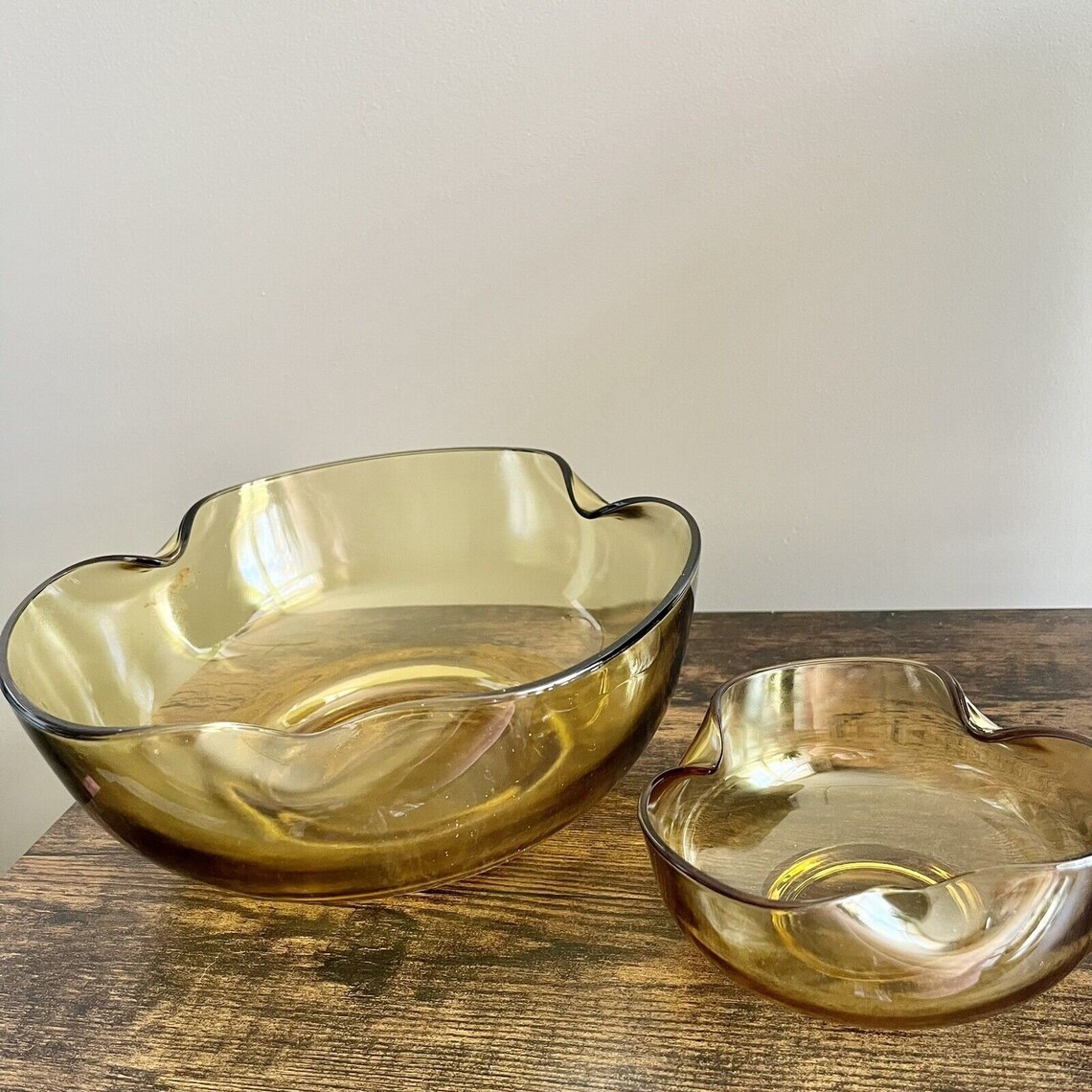 Vintage| Anchor Hocking "accent Modern" Chip and Dip Set in Honey Gold ...