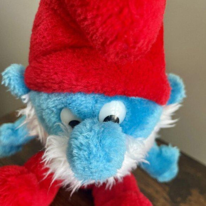 The Smurfs| Papa Smurf Vintage 1981 10" Sitting Plush Toy - VG - Etsy