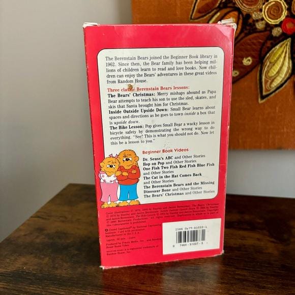 Dr. Seuss| Berenstain Bears “the Bears’ Christmas” Vintage VHS Tape - Etsy