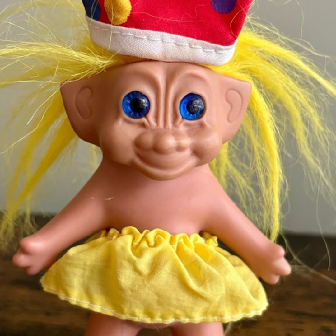 Vintage| 80s Trolls Birthday Doll Toy Yellow Hair 5” - Etsy