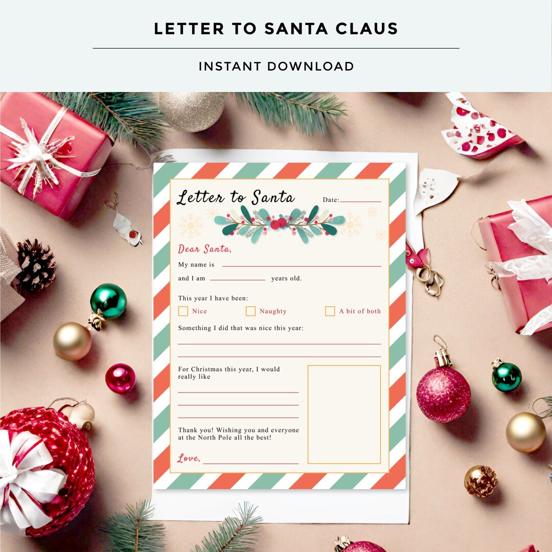 Letter to Santa Template | Dear Santa | Christmas Letter | Fillable ...