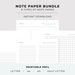 Note Paper Bundle Printable PDF 8 Types of Minimal Note Paper Letter ...