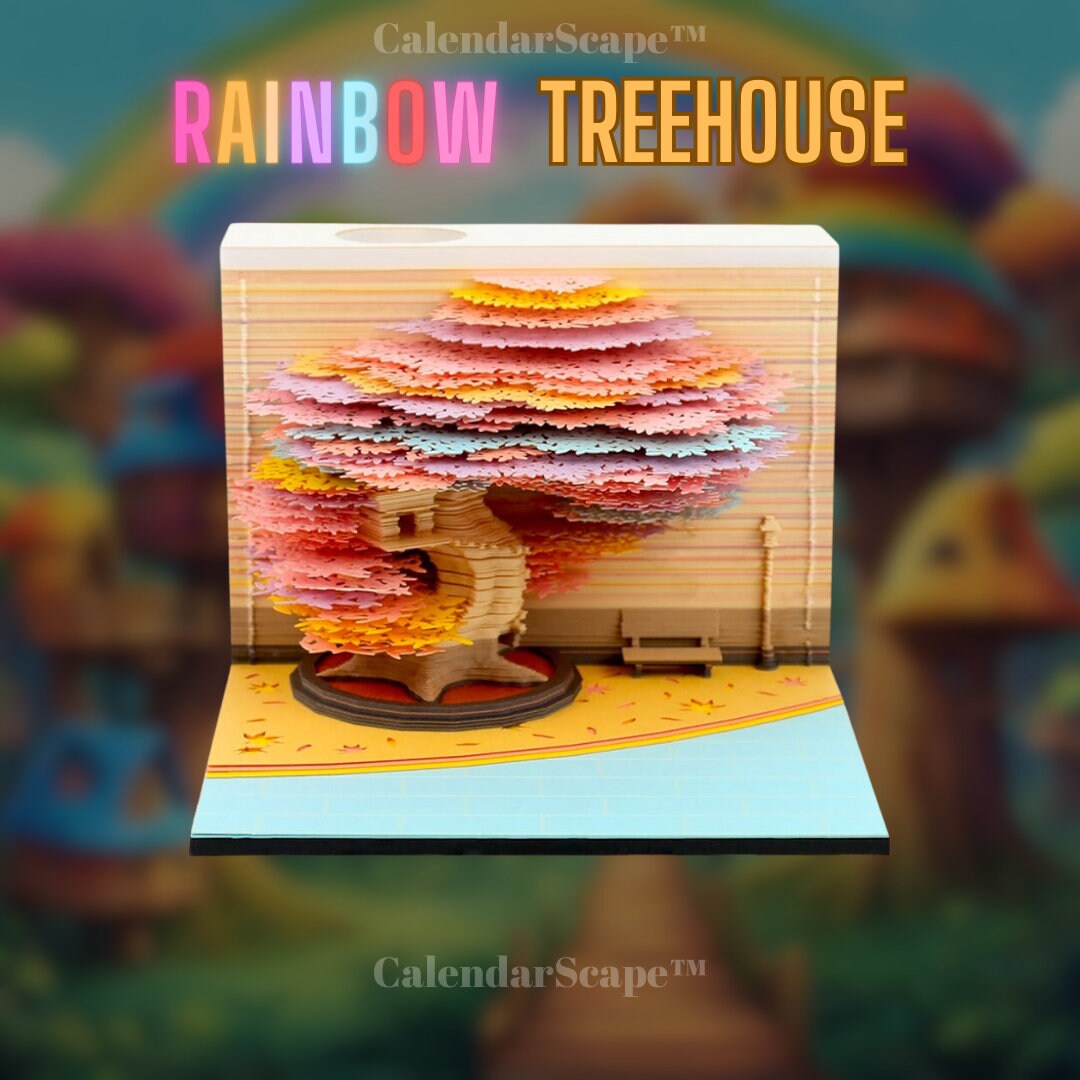 Rainbow Tree House 2024 Calendar 3D Memopad Pride Love Desk - Etsy