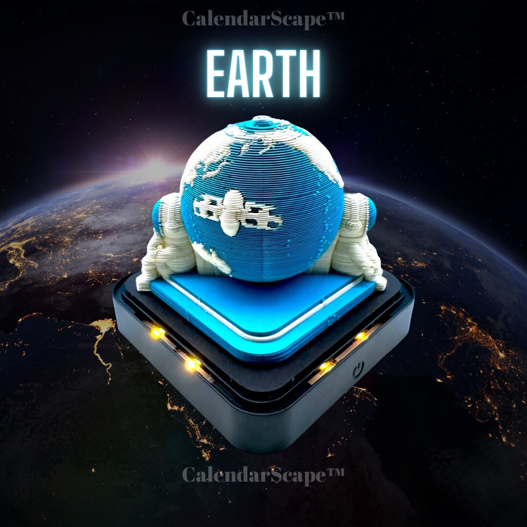 Earth 2024 Calendar 3D Memopad Notepad Space Galaxy Blue Earth - Etsy