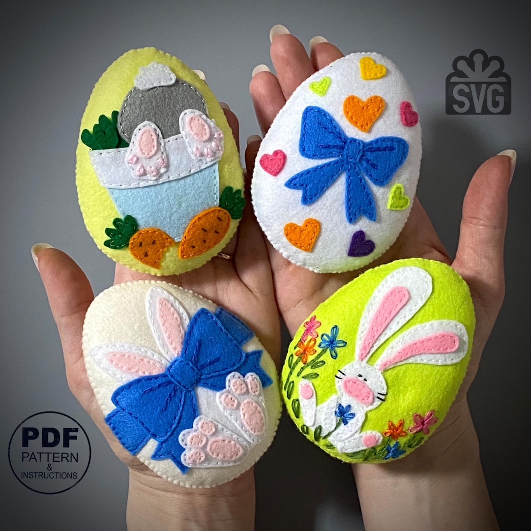 Easter Eggs Sewing Pattern PDF. Felt Easter Ornament. DIY. - Etsy