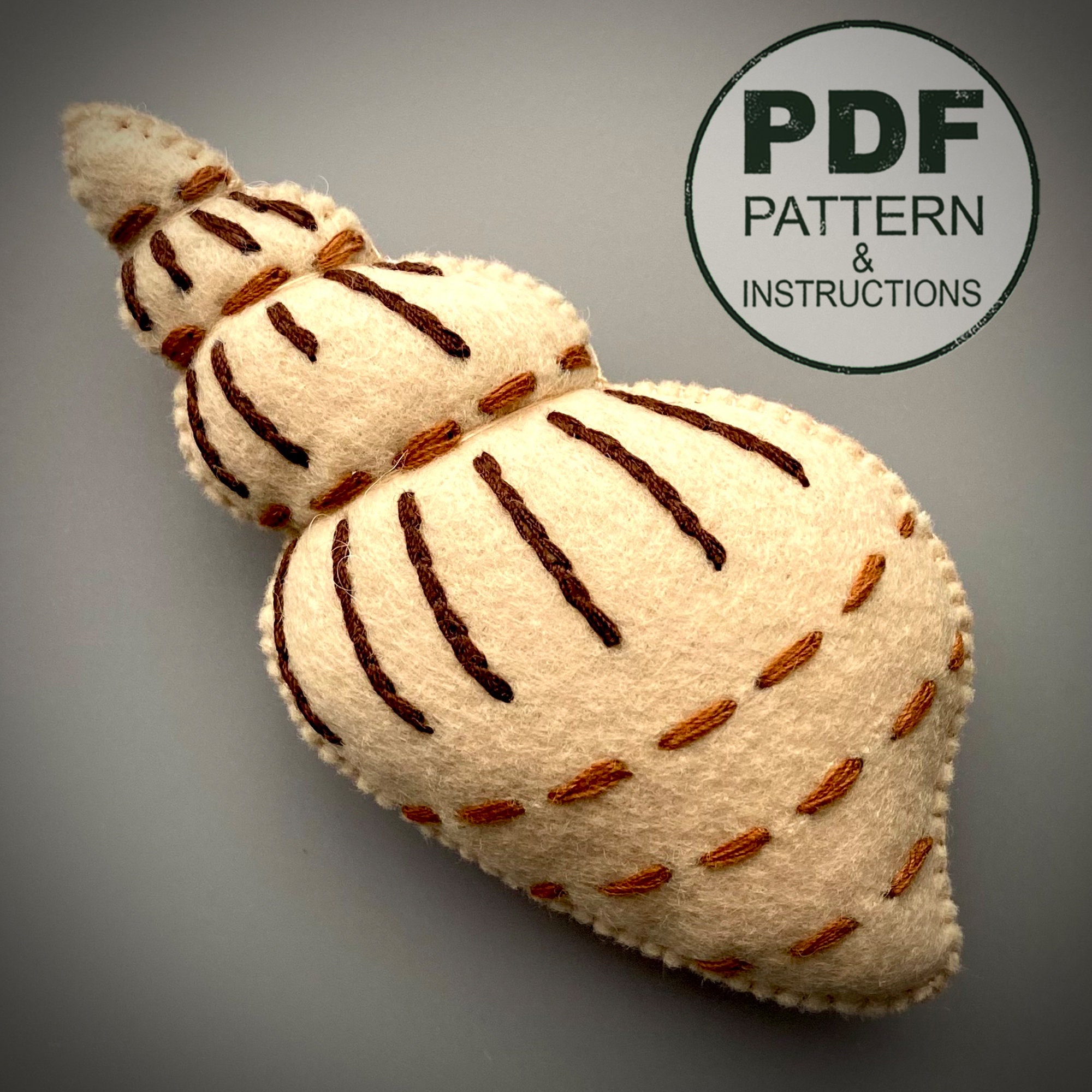 Felt Seashells Sewing Pattern PDF. Coastal Ornaments Decor. Ocean Easy ...