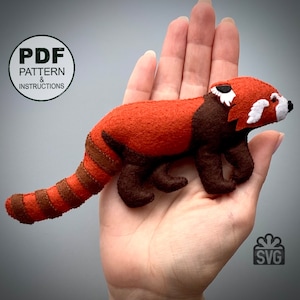Red Panda Sewing Pattern PDF and SVG. Felt Animals Pattern. Felt Toys ...