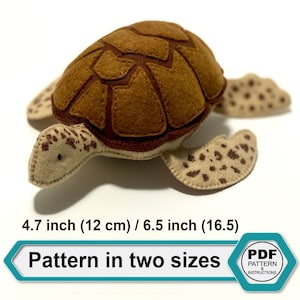 Turtle Sewing Pattern PDF and SVG. Ocean Animals Pattern. Sea Turtle ...