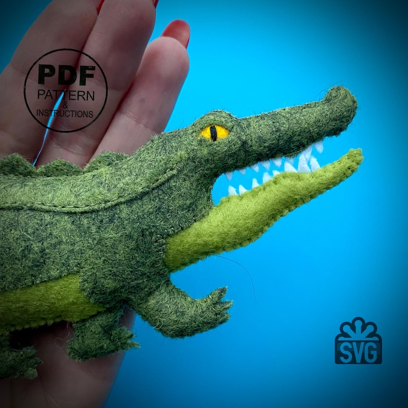 Felt Crocodile Sewing Pattern, Stuffed Animal DIY (PDF Pattern) - Etsy UK