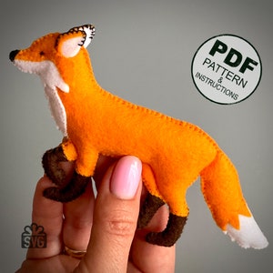 Fox Sewing Pattern PDF and SVG. Stuffed Fox Pattern. Felt Animals Pattern. Stuffed Toys Sewing ...