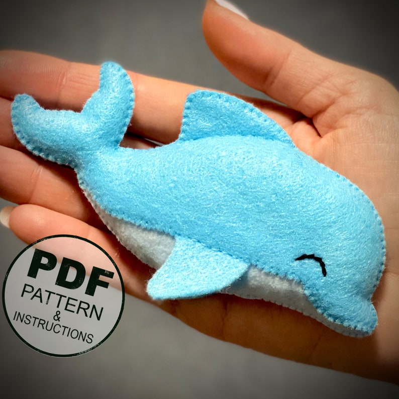 Dolphin Sewing Pattern PDF. Felt Eco Toy Easy Pattern. Ocean Animals ...