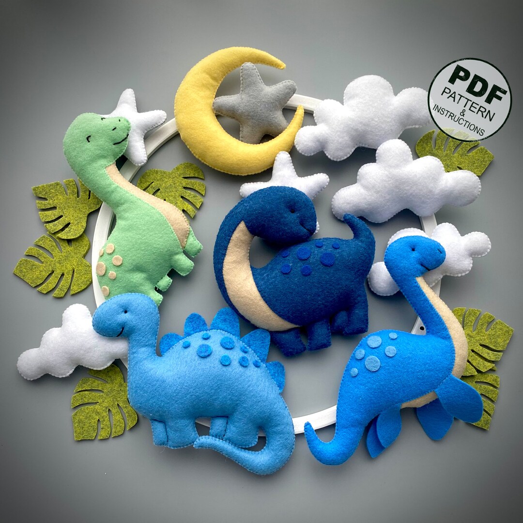 Dinosaur Baby Mobile Sewing Pattern: Felt Animals DIY (PDF) - Etsy