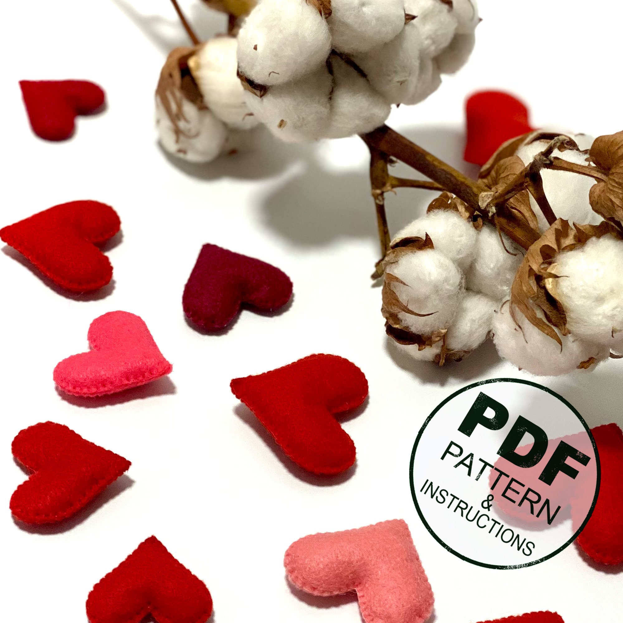 Heart Sewing Pattern PDF. Valentine's Day Felt Love Heart Tutorial ...