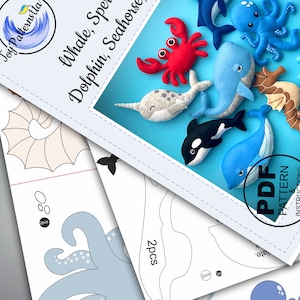 Ocean Animals Sewing Pattern PDF. Felt Sea Animal Toys Easy Pattern ...