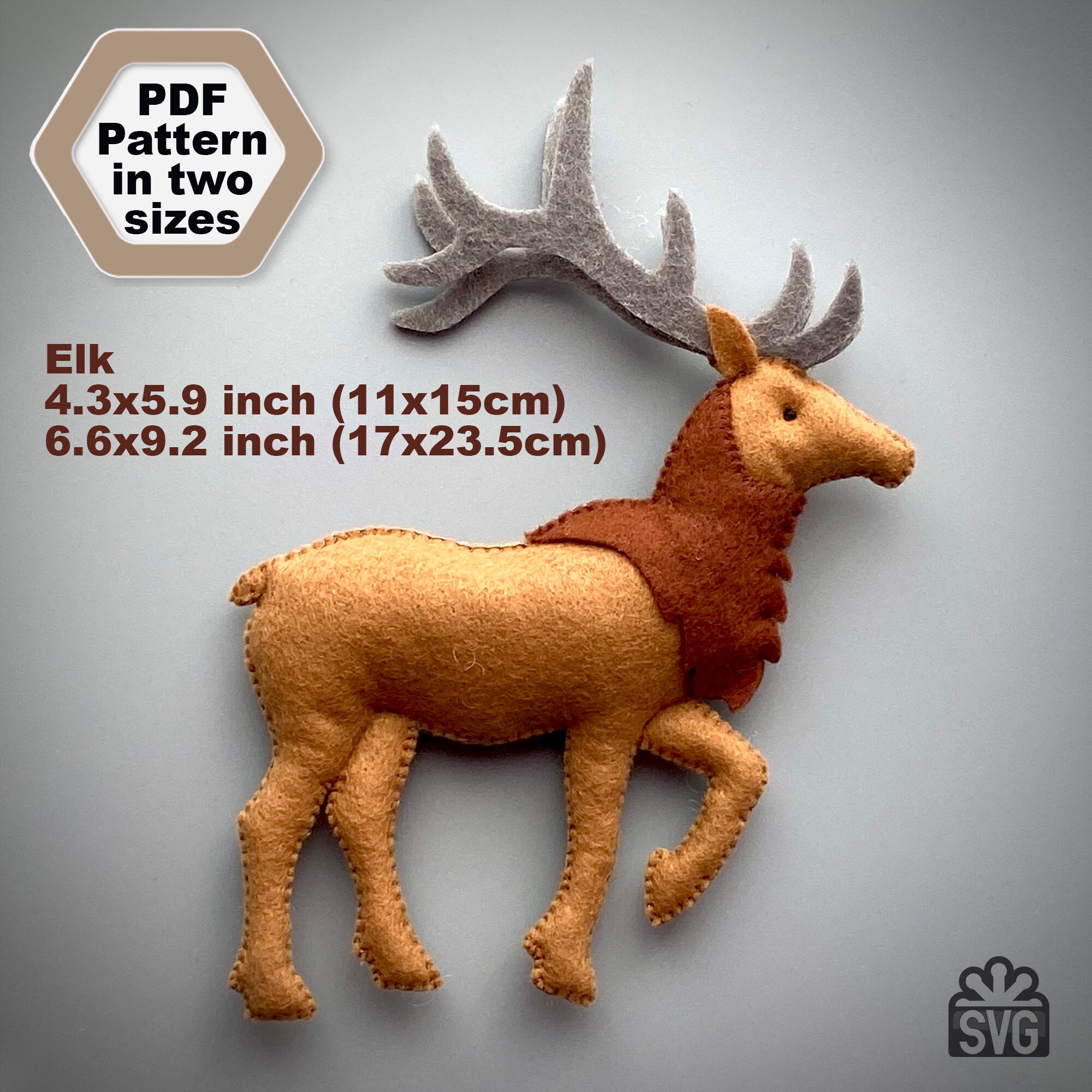 Felt Animals Sewing Pattern and SVG. Woodland Pattern. Yellowstone ...
