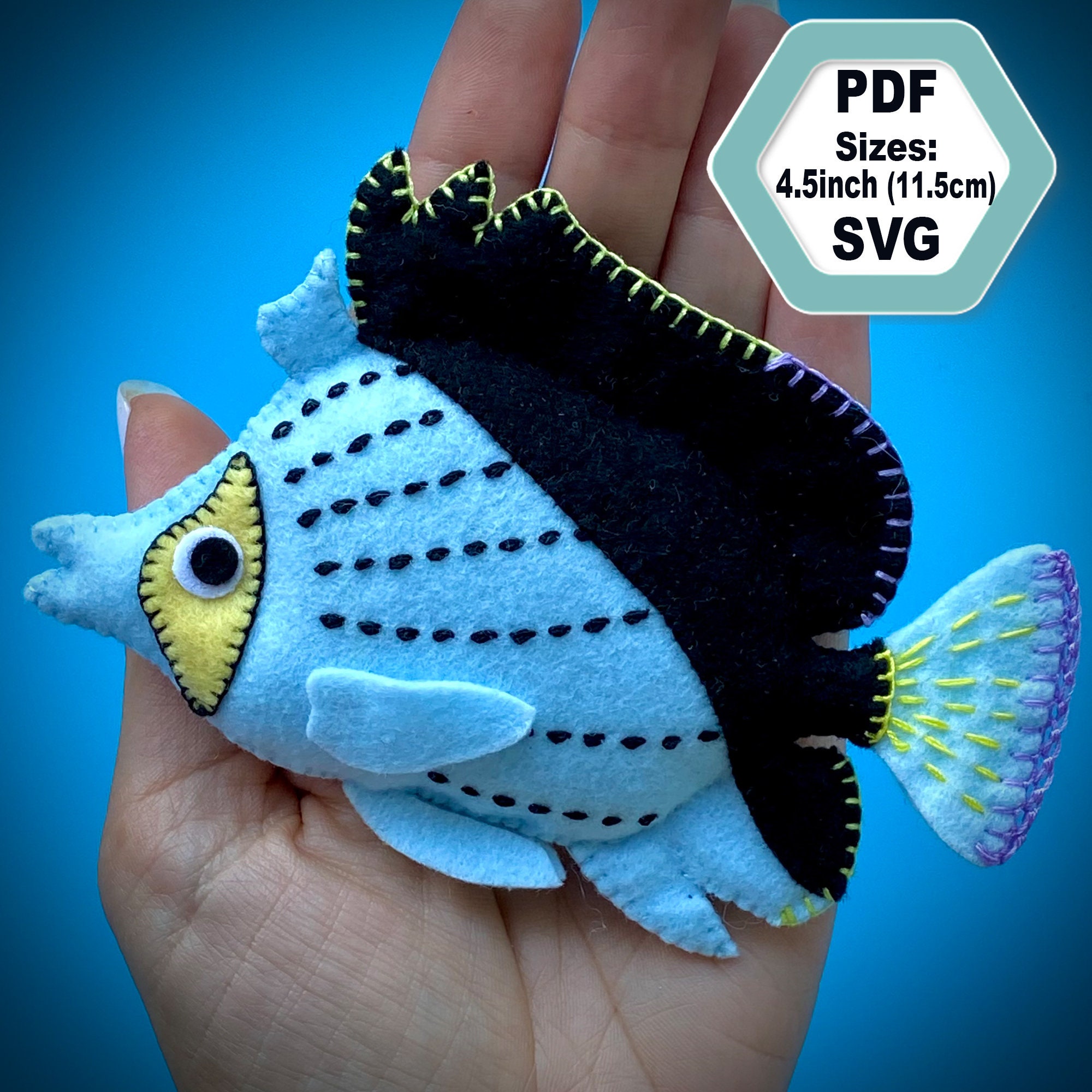 Felt Tropical Fish Sewing Pattern (PDF and SVG) - Etsy