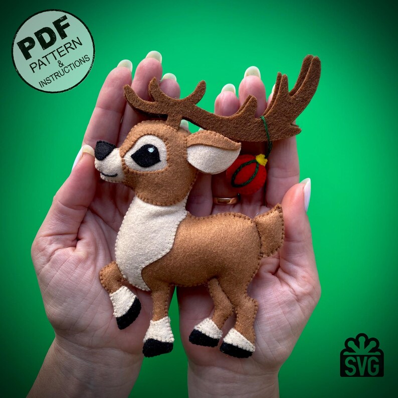 Felt Christmas Ornaments Sewing Pattern PDF and SVG. Santa Claus ...