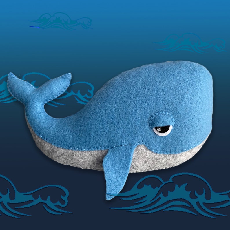 Whale Sewing Pattern PDF. Felt Sperm Whale Easy Beginner - Etsy