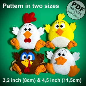 Farm Animals Sewing Pattern PDF. Felt Toys SET Easy Pattern and ...